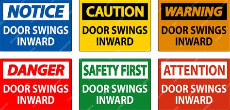 Premium Vector Caution Sign Door Swings Inward