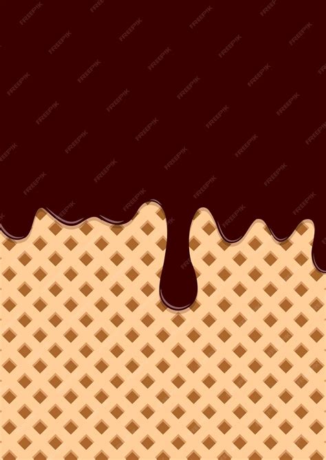녹는 초콜릿 아이스크림 포스터 디자인 템플릿 터 일러스트레이션 프리미엄 벡터