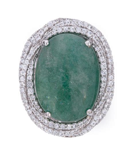 Lot Sterling Silver Emeral Sapphire Ring