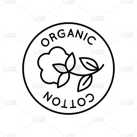 有机棉向量细线风格标志