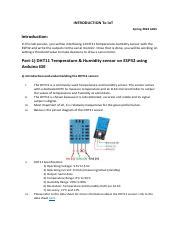 Interfacing Dht Sensor Servo Motor With Esp Lab Guide Course Hero