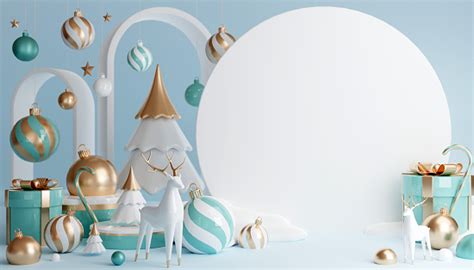 크리스마스 산타 클로스와 크리스마스 트리 선물 상자 리본 제품 향수 프로모션 판매 프리젠 테이션 배경색에 화장품에서 3d 렌더링 실린더 연단 12월에 대한 스톡 벡터 아트