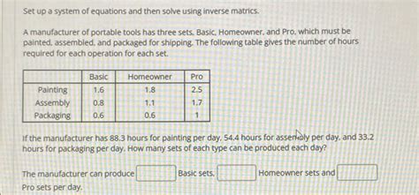 solved set up a system of equations and then solve using