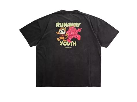 V A C Culture X Prj After Party Washed Super Oversize Tee Black