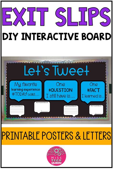 Exit Ticket Template Interactive Bulletin Board Exit Slips Check Understanding Classroom