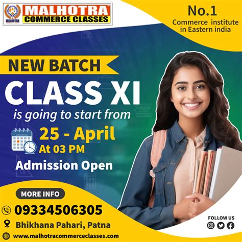 New And Fresh Batch For Class Xi Best Commerce Coaching In Patna