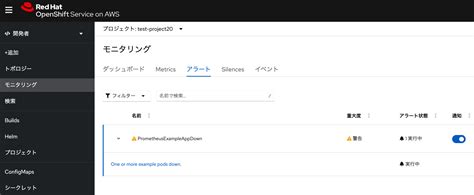 アラート設定 OpenShift Handson