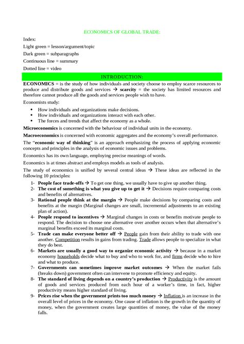 Economics Of Global Trade Appunti Di Economia Docsity
