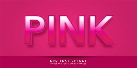 Efecto De Texto Editable Rosa D Vector Premium