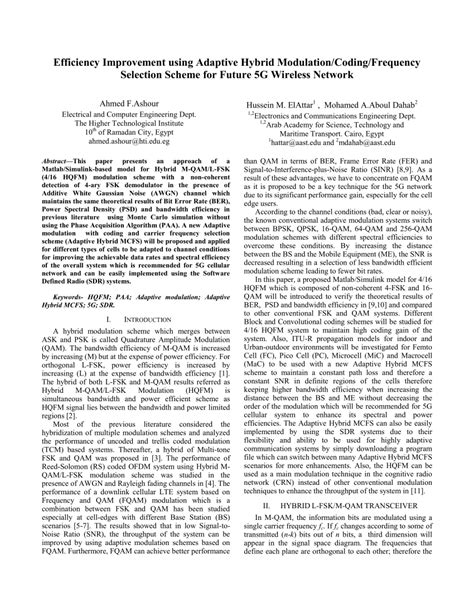 Pdf Efficiency Improvement Using Adaptive Hybrid Modulationcoding