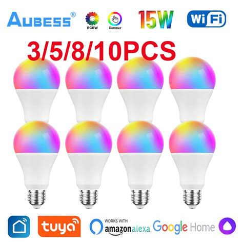Tuya WiFi E27 B22 Smart Dimmable Bulb RGBCW 100 240V LED Smart Light