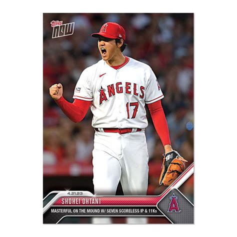 Mlb 大谷翔平 エンゼルス トレーディングカード 2023 Topps Now 161 Masterful On Mound With 7