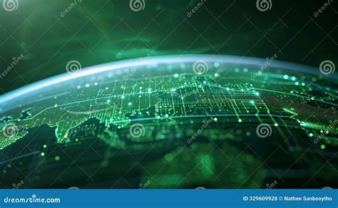 Global Digital Network Technology Visualization Stock Illustration