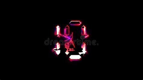 Numbe Ten Glow Pink Neon Abstract Lightning Glitch Text Stock Video