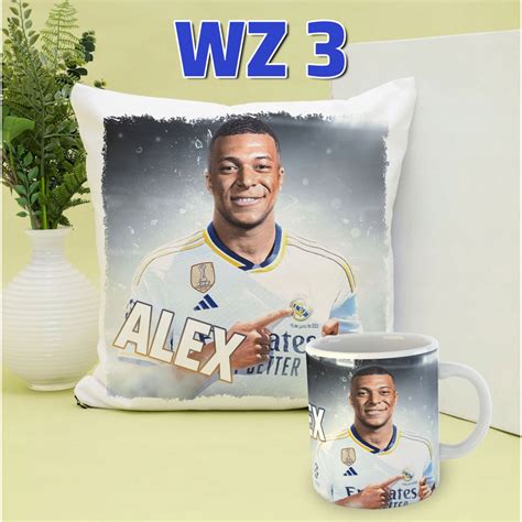 Zestaw Poduszka Kubek Kylian Mbappe Real Madrid Prezent Dla Dziecka Imię Y5