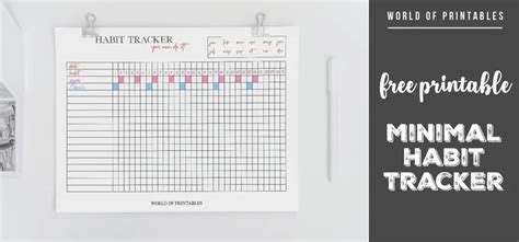 Free Printable Minimal Habit Tracker World Of Printables