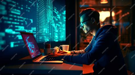 Premium Ai Image Software Development Concept Coding Programmer