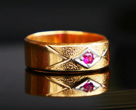 1967 Ring All Seeing Eye Ruby Solid 18k Gold Øus 5 46 Gr For Sale At 1stdibs