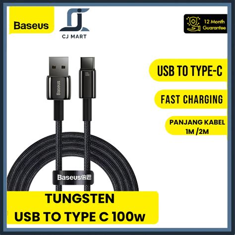 Jual Baseus Tungsten Kabel Charger W M M Usb Type A To C Fast Charging Shopee Indonesia