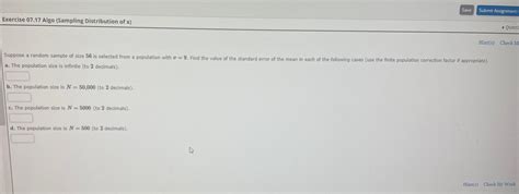 Solved A The Population Size Is Infinite To 2 Decimals
