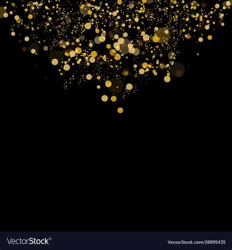 Bokeh Effect Isolated On Black Background Dark Vector Image
