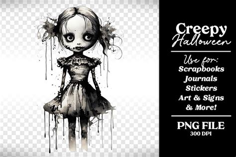 Creepy Doll Spooky Halloween Horror Clipart
