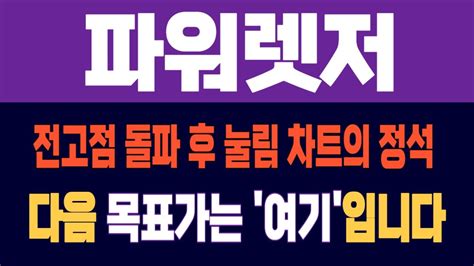 코인 파워렛저 파워렛저 코인분석 돌파후 조정눌림 4일선 다시 타네요 정말 강한 추세 이제 여기 까진 무조건 갑니다