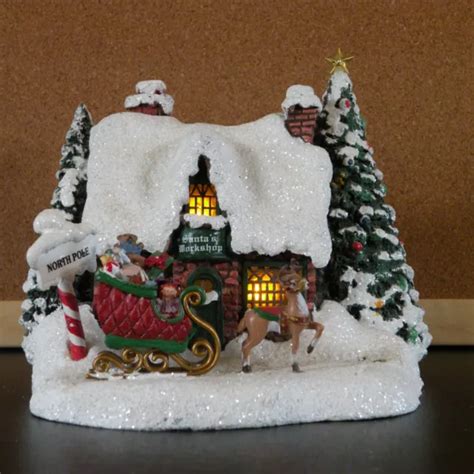THOMAS KINKADE SANTA S Workshop Village Lighted House Christmas