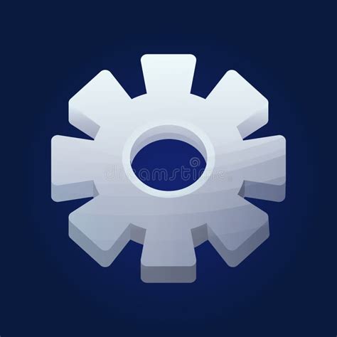 Setting Gear Icon Game Button Symbol In Cartoon Style Isolated Ui Gui Asset Design Element