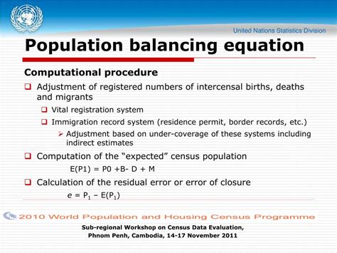 PPT Evaluation Of Census Data Using Consecutive Censuses United Nations Statistics Division