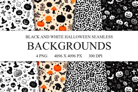 4 Spooky Halloween Seamless Patterns Graphic By Minibee · Creative Fabrica