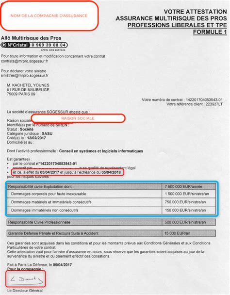 L attestation d assurance Responsabilité Civile Professionnelle RCP
