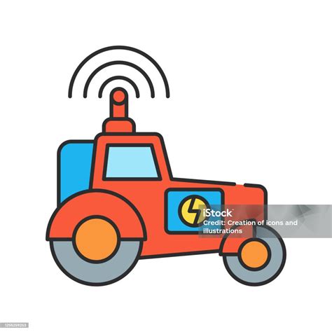 농업 트랙터 색상 라인 아이콘 스마트 농업 현장 작업을 위한 중농업 기계 농업 차량 웹 페이지 앱에 서명합니다 편집 가능한