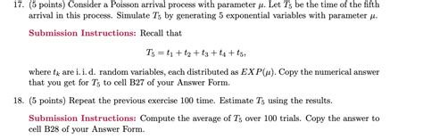 Solved 5 Points Consider A Poisson Arrival Process With