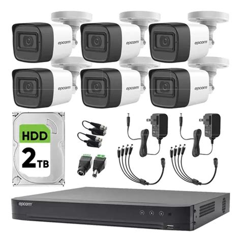 Epcom Kit De Camaras De Seguridad Exterior Metalicas B50kit Plus6 Sc 2tb Video Vigilancia