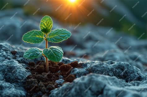 Premium Photo The Sprout Of The Future Tree Makes Its Way Through The