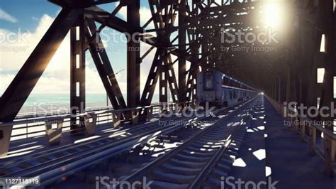 고속 열차 기차에 철도 교량에 전달합니다 대 중 교통 철도 여객 Train3d 렌더링 0명에 대한 스톡 사진 및 기타 이미지
