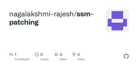 Github Nagalakshmi Rajeshssm Patching