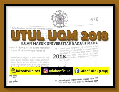 Pembahasan Soal UTUL UGM 2018 Saintek Fisika Pdf Dan Video Lakonfisika Net