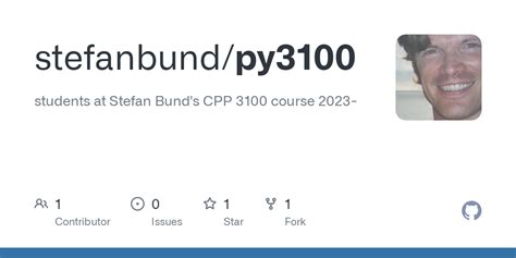 GitHub Stefanbund Py3100 Students At Stefan Bund S CPP 3100 Course 2023