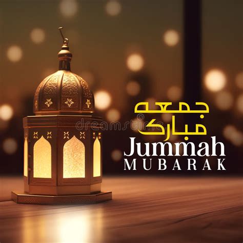 Jummah Mubarak Or Blessed Friday Islamic Post With Arabic Calligraphy