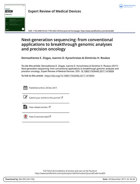 Pdf Next Generation Sequencing From Conventional Applications To