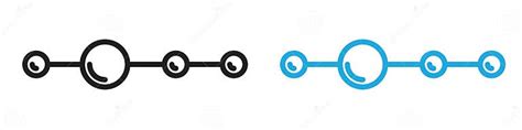 Linear Molecular Structure Icon Line Art Vector Stock Illustration
