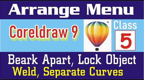 Arrange Menu CorelDraw 9 YouTube