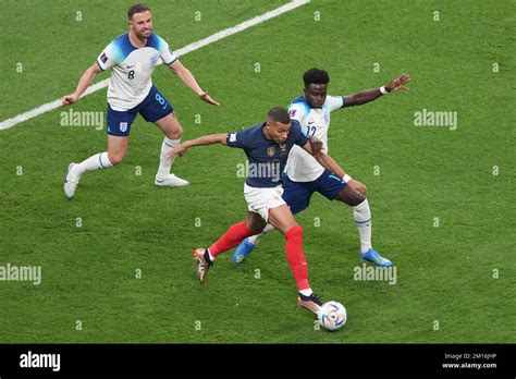 Al Khor Qatar 10th Dec 2022 Kylian Mbappe C Of France Vies With