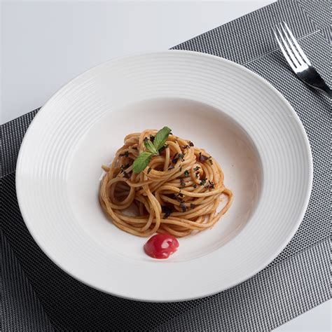 Wholesale Dessert Plate Fancy White Ceramic Soup Bowl Hotel For