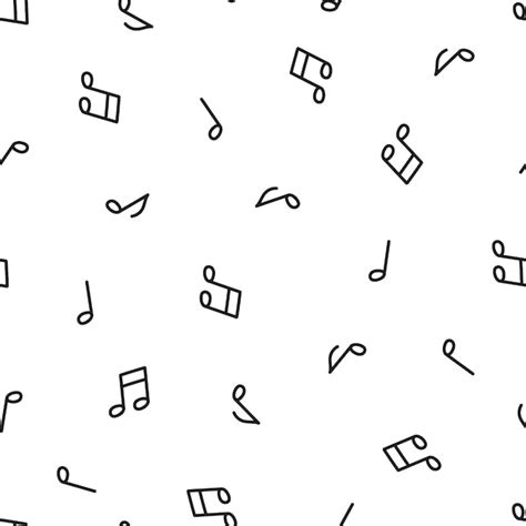 Premium Vector Seamless Pattern With Black Musical Notes