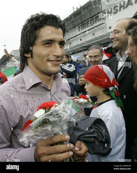 FILE Mehdi Mahdavikia Left Of Iran S National Soccer Team Smiles At The Arrival Of The