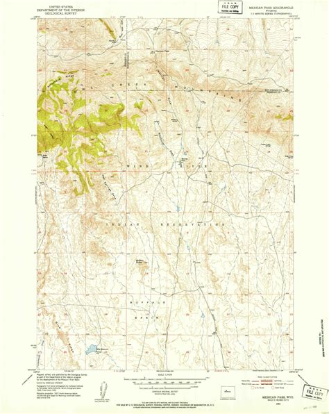Classic Usgs Mexican Pass Wyoming 75x75 Topo Map Mytopo Map Store