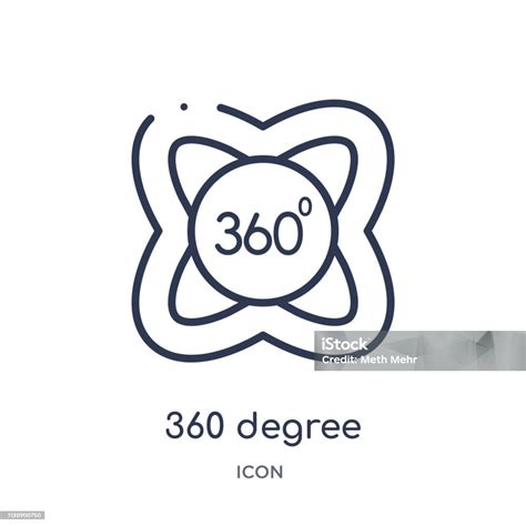 인공 지능 개요 컬렉션에서 선형 360 학위 아이콘 얇은 라인 360도 벡터 흰색 배경에 고립 360도 유행 그림 0명에 대한 스톡 벡터 아트 및 기타 이미지 Istock